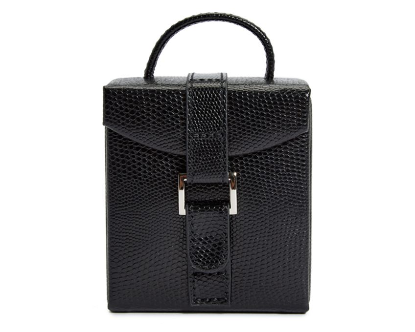 WOLF MINI-FOLDOUT JEWELRY BOX - BLACK — MulloysJewelry