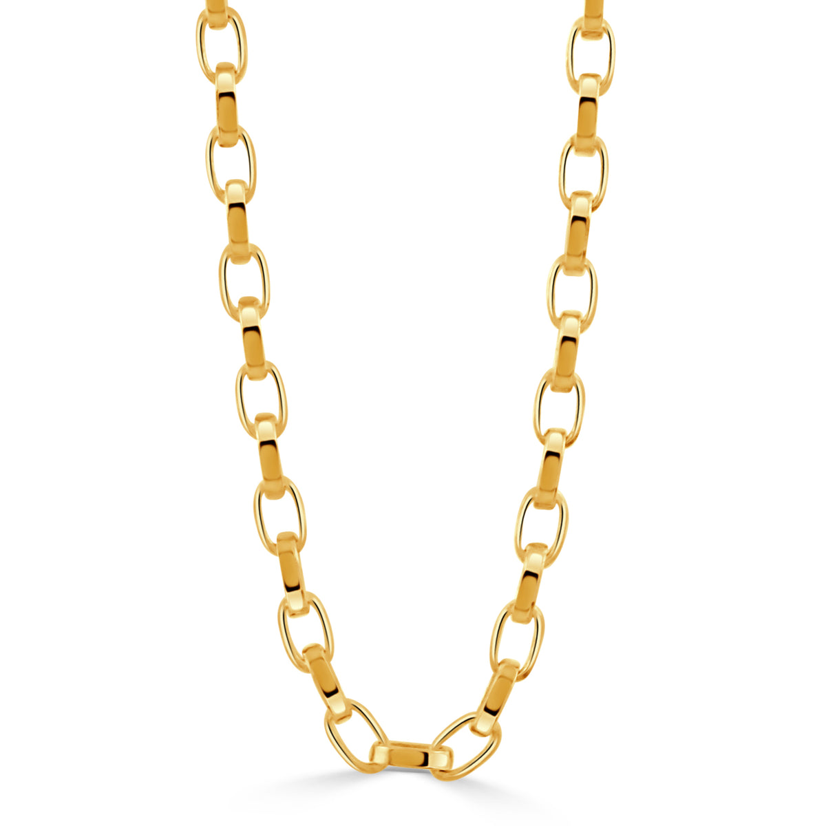 18K YELLOW GOLD LARGE LINK 18 INCH BOX CHAIN — MulloysJewelry
