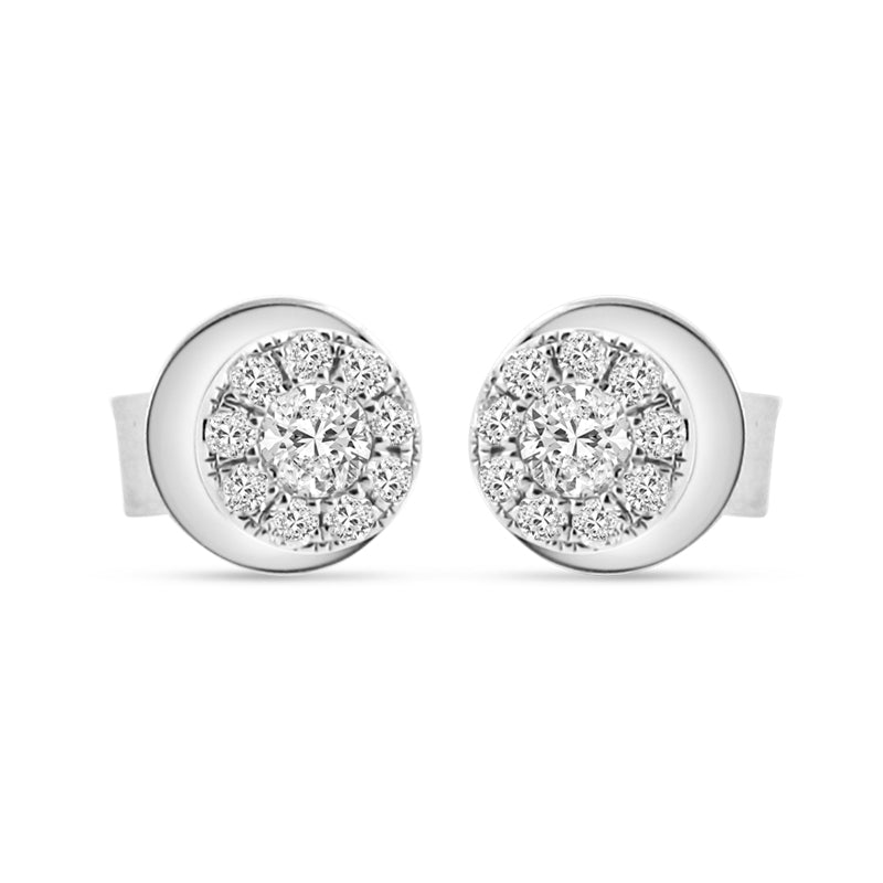 PRIVE' 18K WHITE GOLD DIAMOND STUD EARRINGS — MulloysJewelry