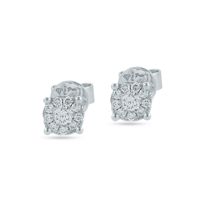 PRIVE'18K WHITE GOLD0 0.34CT DIAMOND STUD EARRINGS — MulloysJewelry